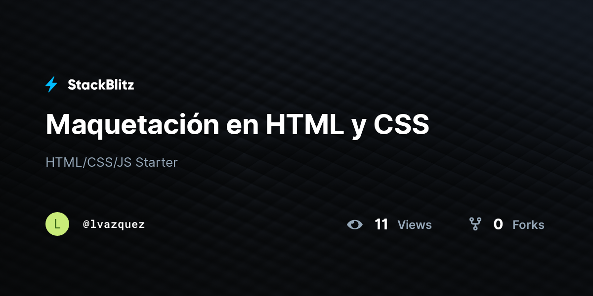 Maquetación en HTML y CSS - StackBlitz