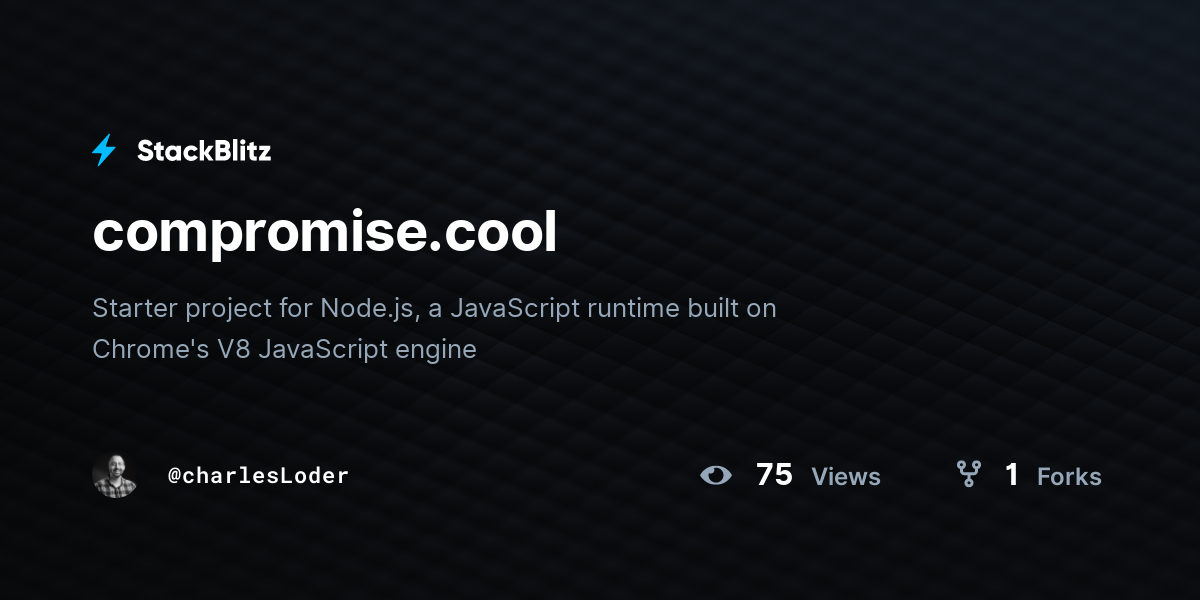 compromise.cool - StackBlitz