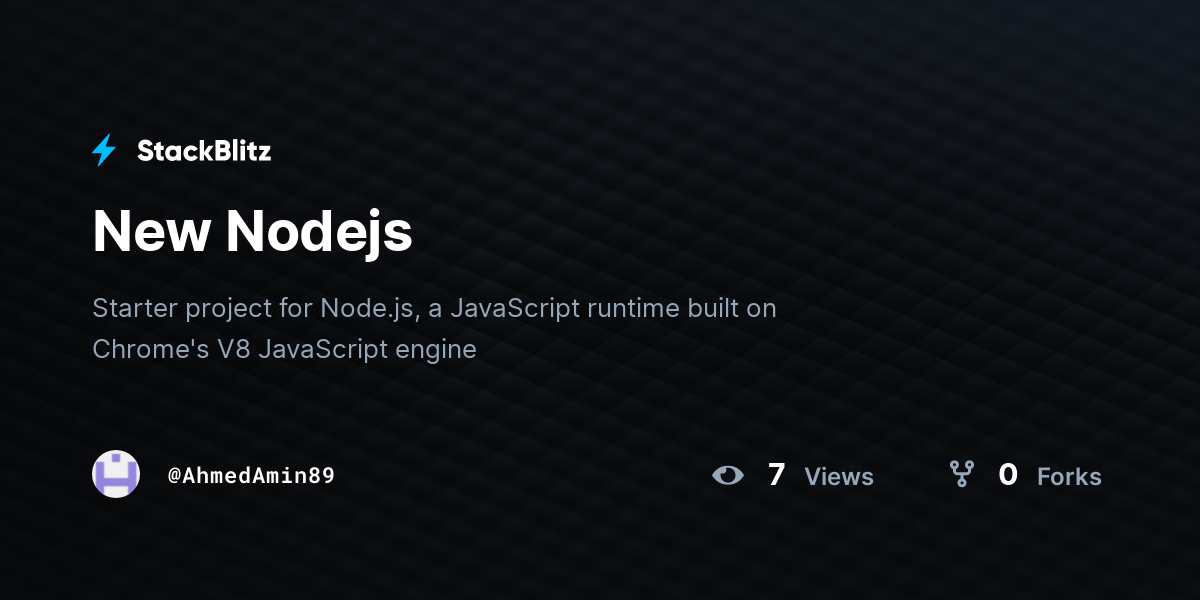 New Nodejs Stackblitz