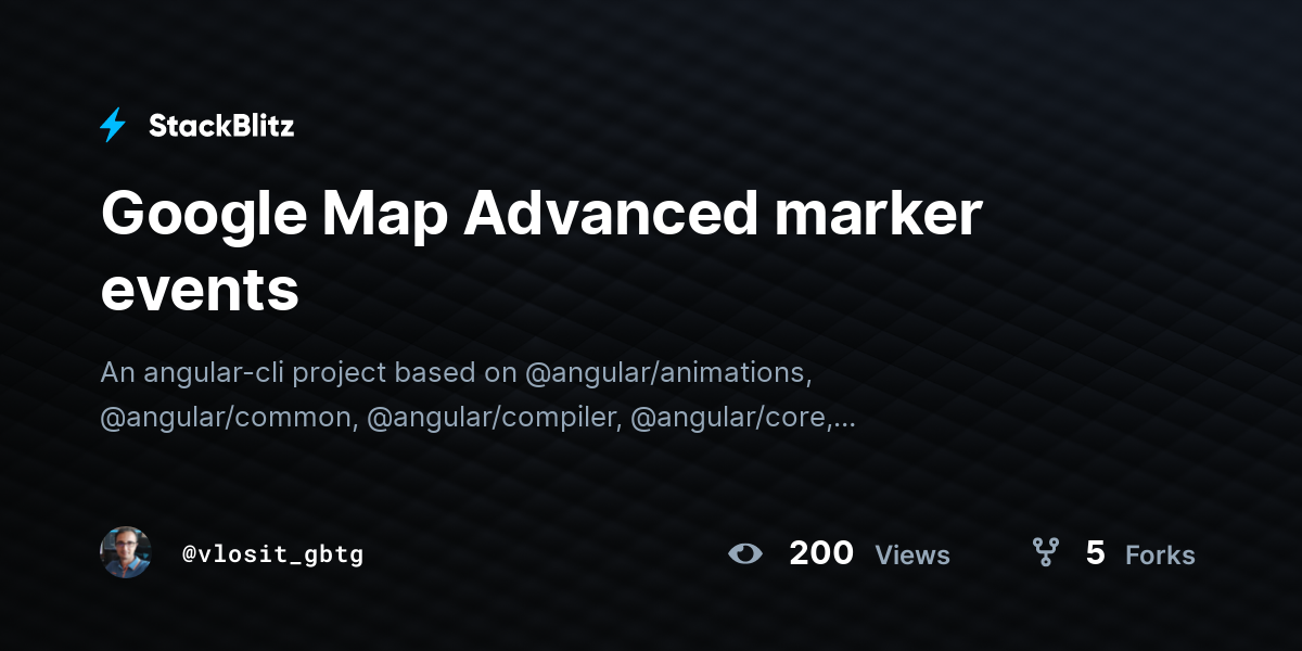 Google Map Advanced marker events - StackBlitz