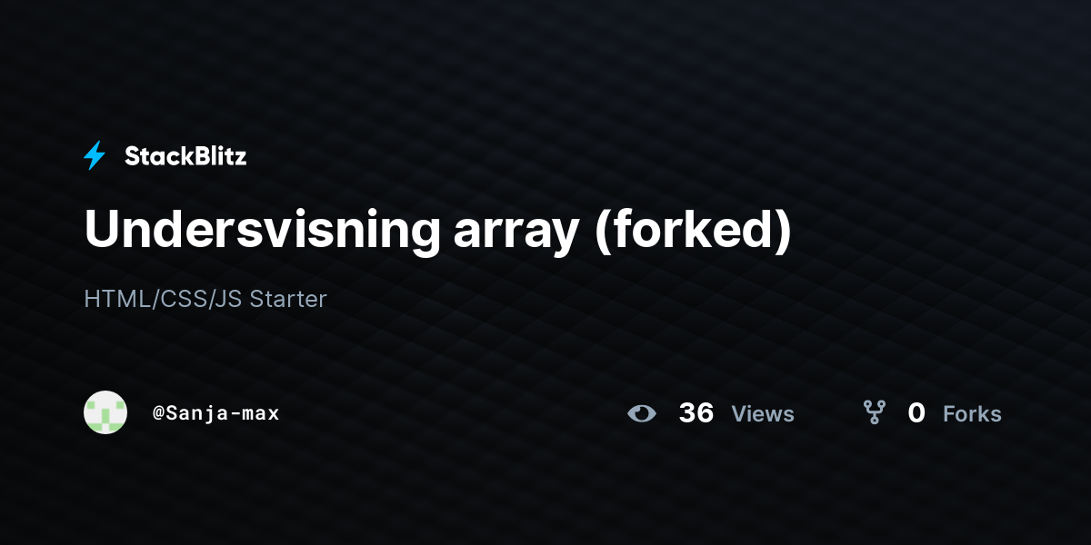Undersvisning array (forked) - StackBlitz