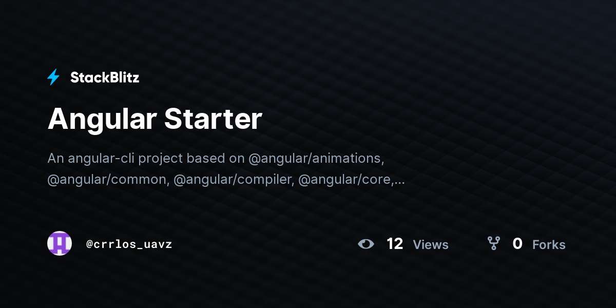 Angular Starter - StackBlitz