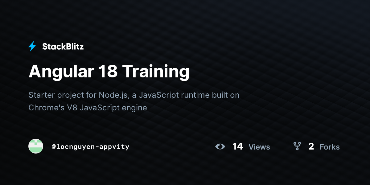 Angular 18 Training - StackBlitz