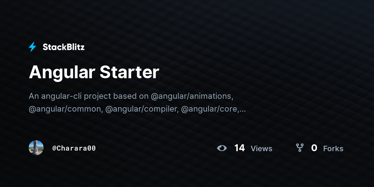 Angular Starter - StackBlitz