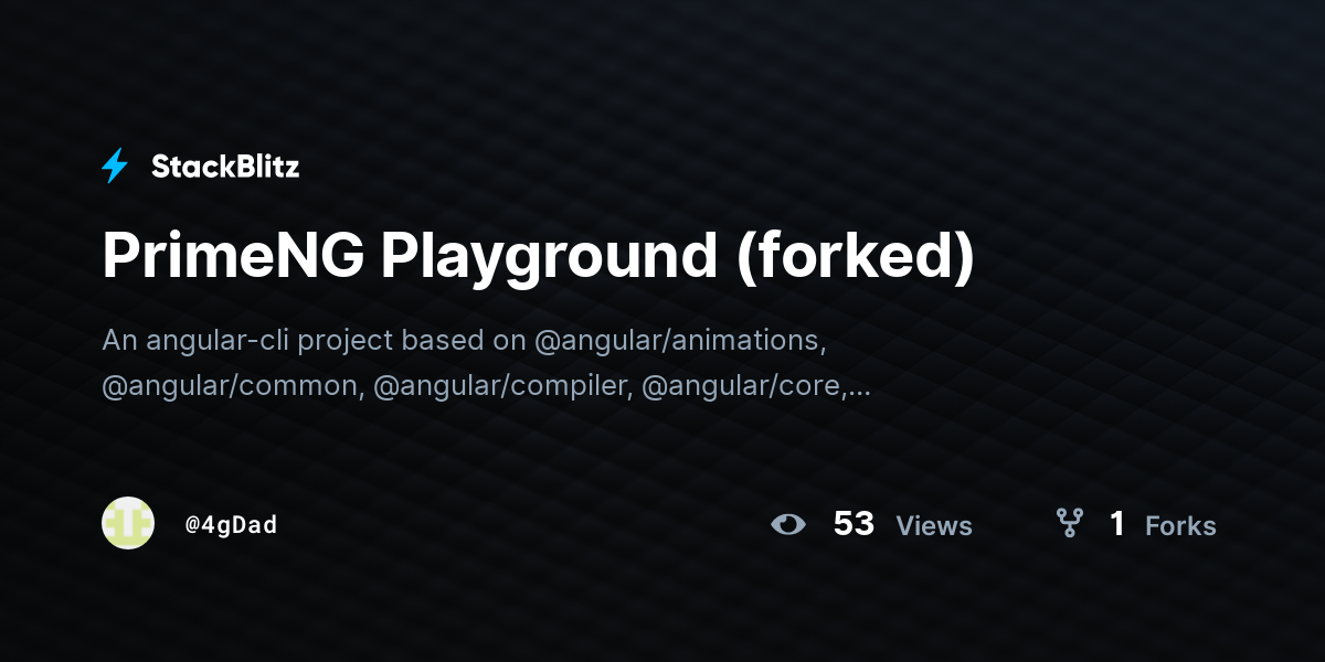 PrimeNG Playground (forked) - StackBlitz