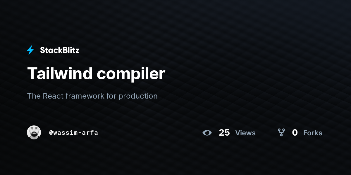 Tailwind compiler - StackBlitz