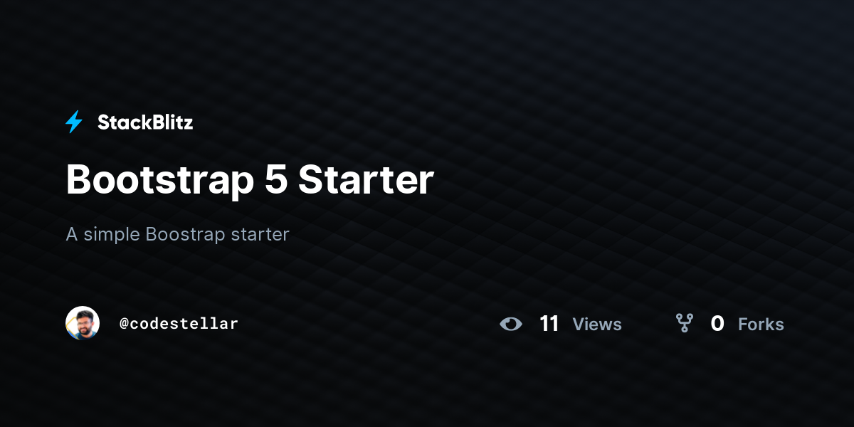Bootstrap 5 Starter - StackBlitz
