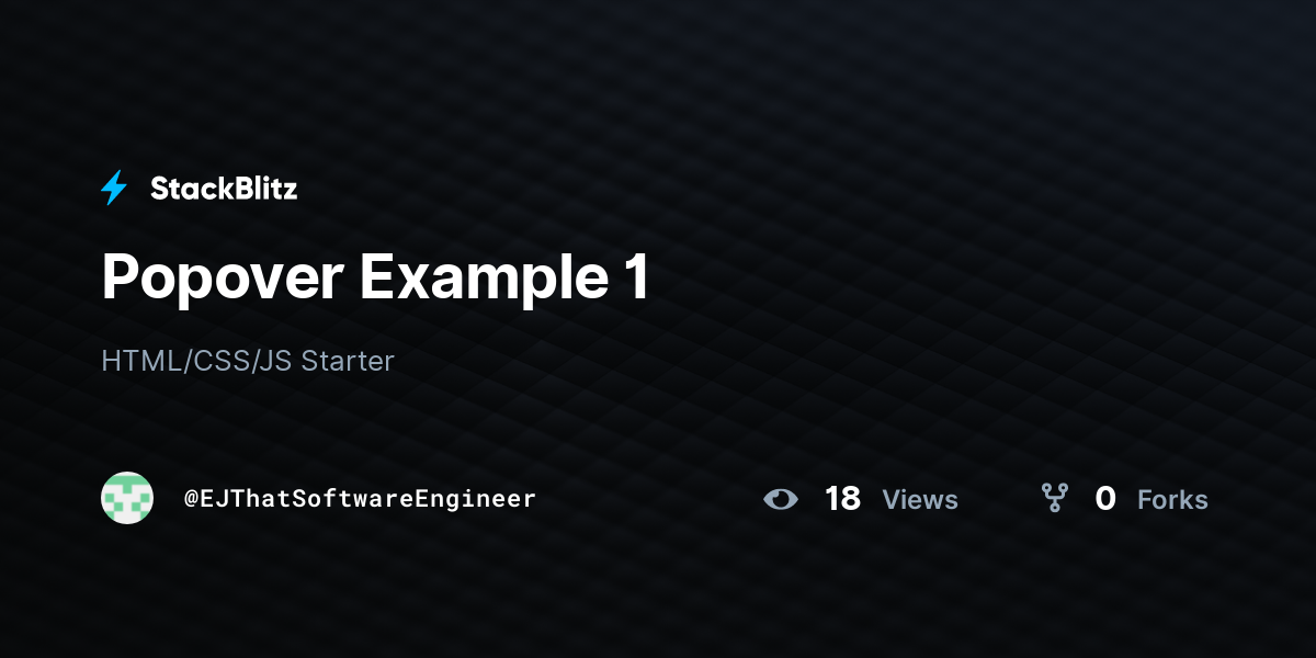 Popover Example 1 - StackBlitz