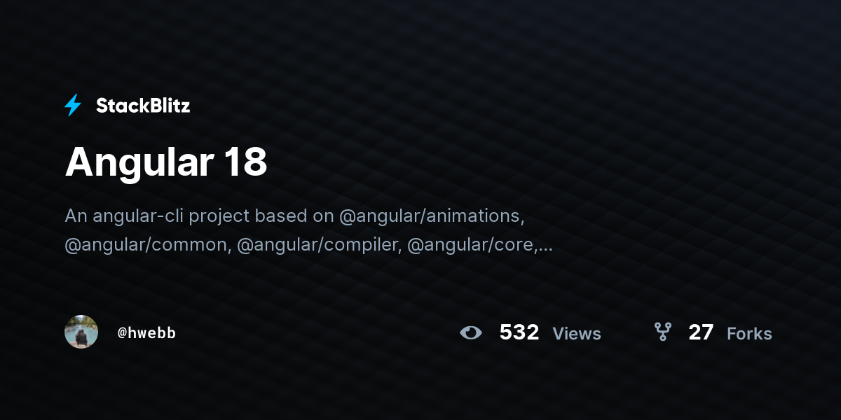 Angular 18 - StackBlitz