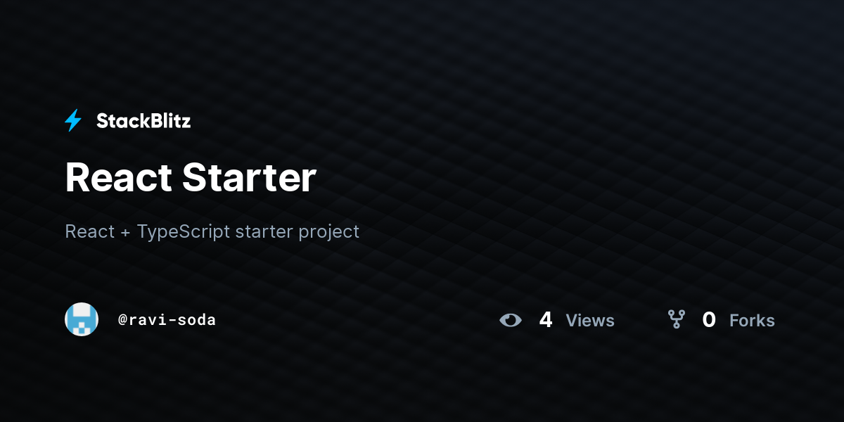 React Starter - StackBlitz