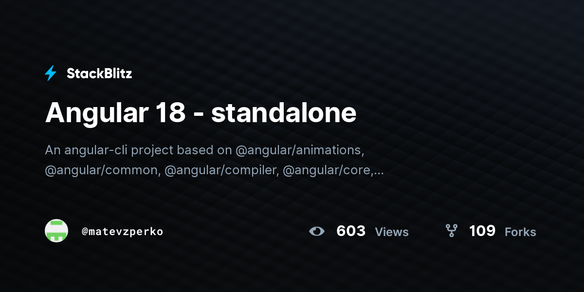 Angular 18 - standalone - StackBlitz
