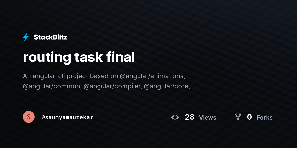 routing task final - StackBlitz