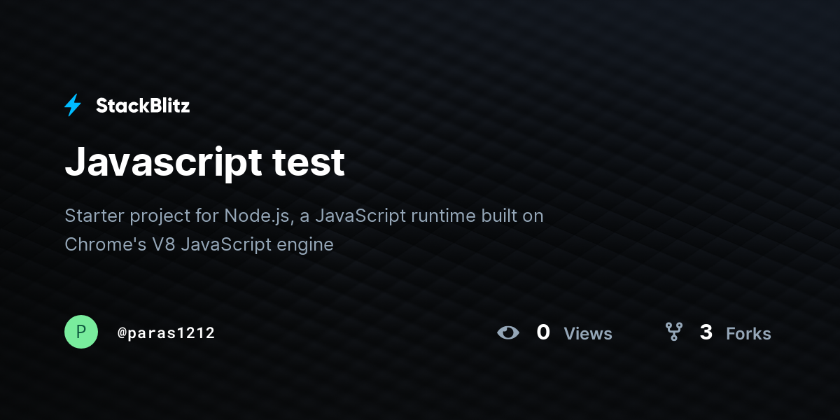Javascript test - StackBlitz