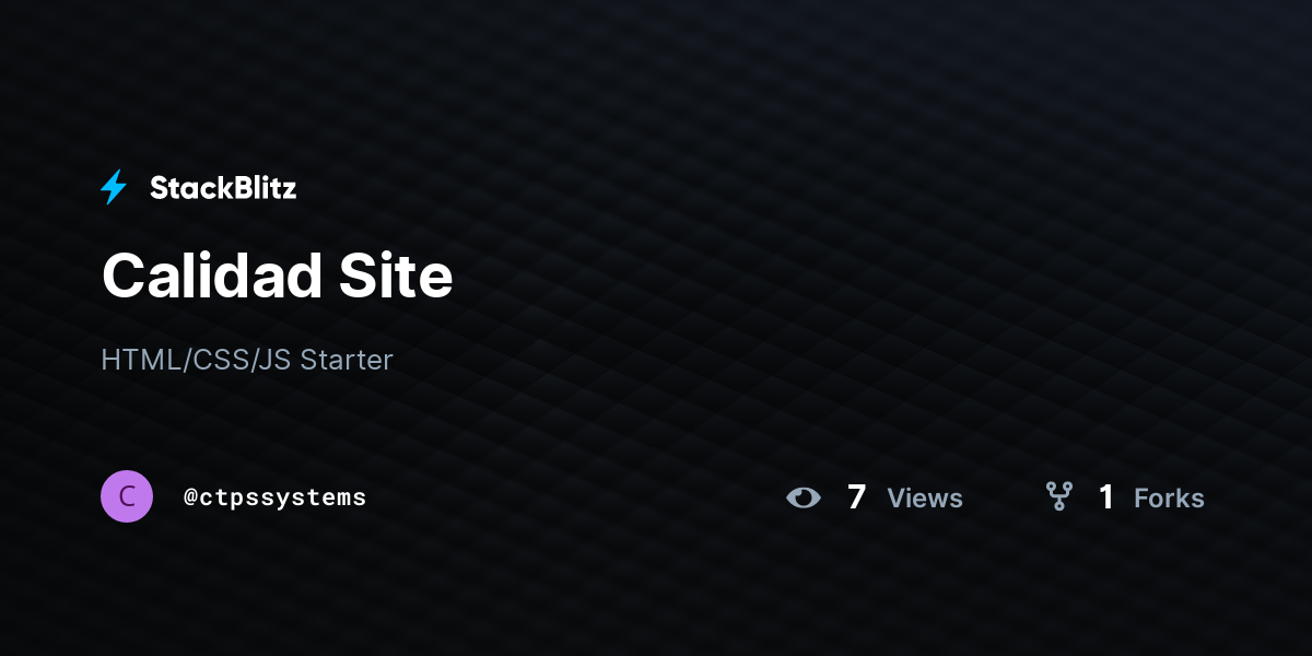 Calidad Site - StackBlitz