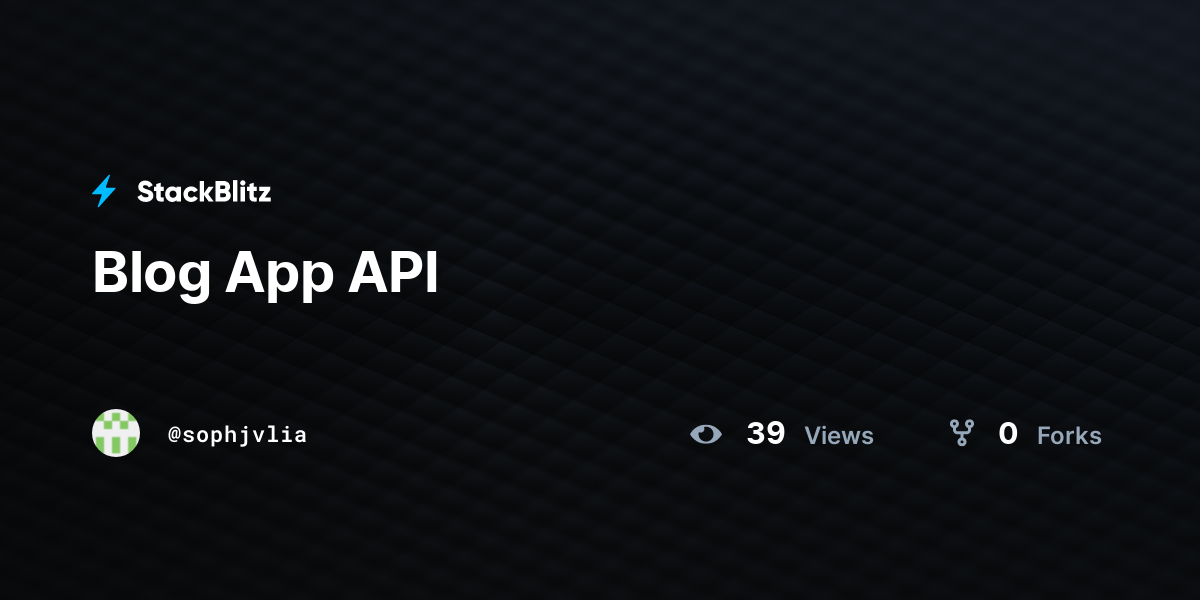 Blog App API - StackBlitz