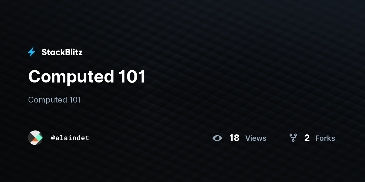 Computed 101 - StackBlitz