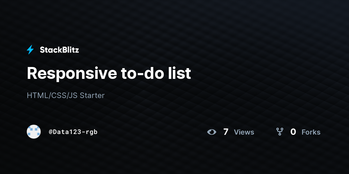 Responsive to-do list - StackBlitz