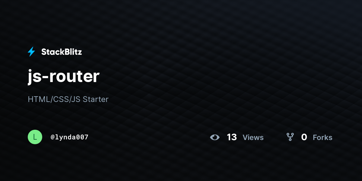 js-router - StackBlitz