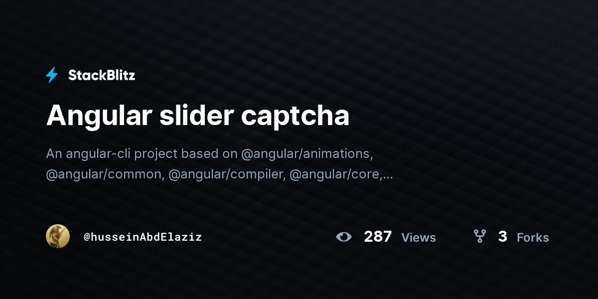 Angular slider captcha - StackBlitz