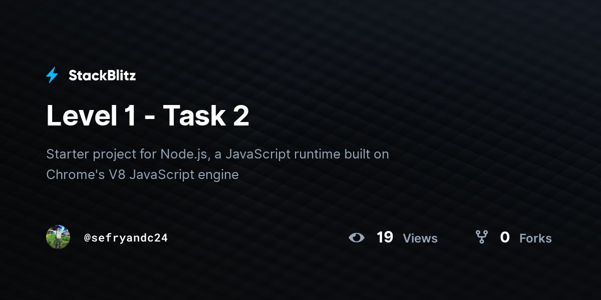 Level 1 - Task 2 - StackBlitz