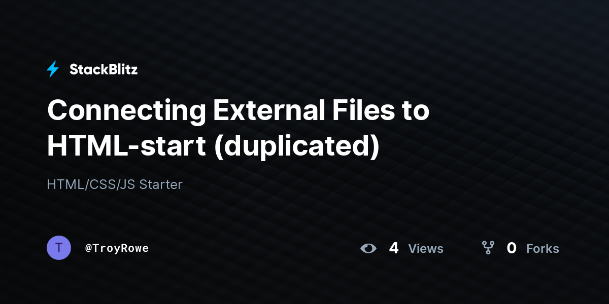 Connecting External Files to HTML-start (duplicated) - StackBlitz