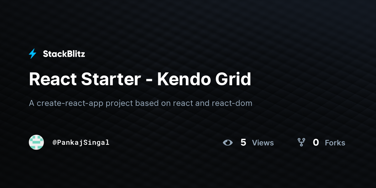 React Starter - Kendo Grid - StackBlitz