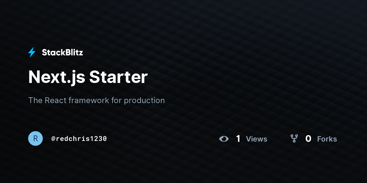 Next.js Starter - StackBlitz