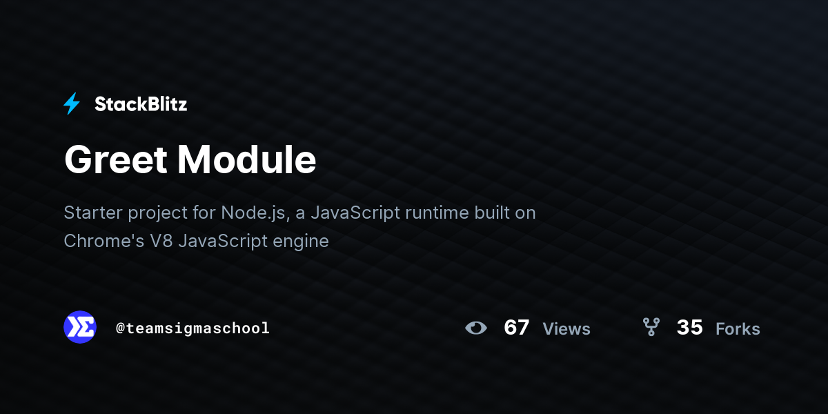 Greet Module - StackBlitz