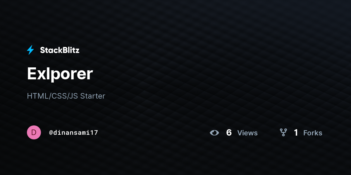 Exlporer - StackBlitz