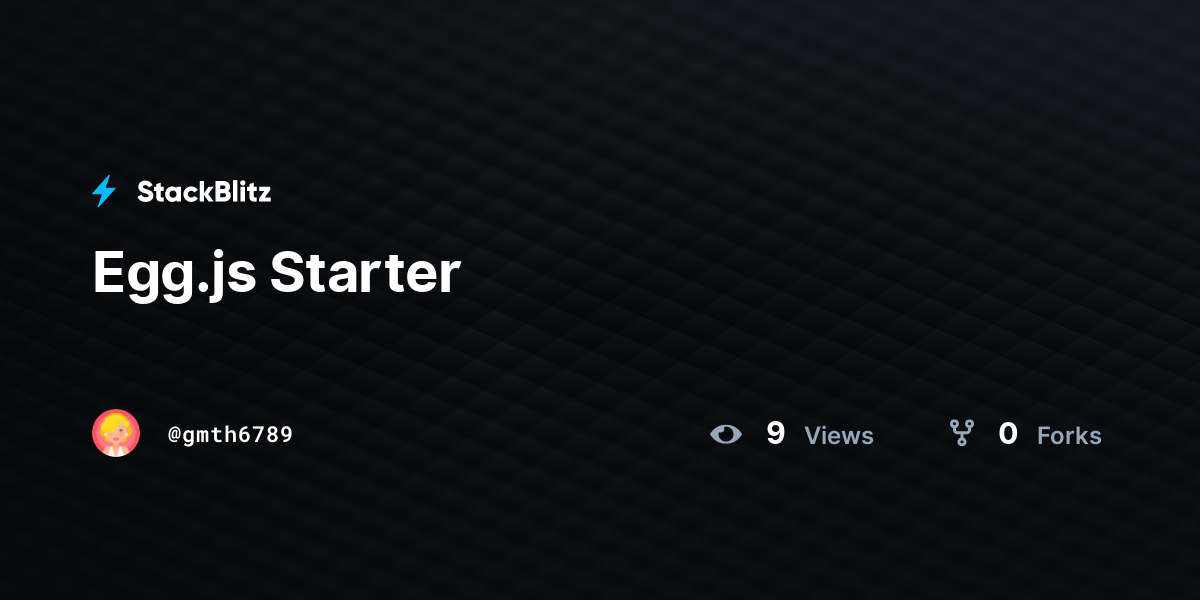 Egg.js Starter - StackBlitz