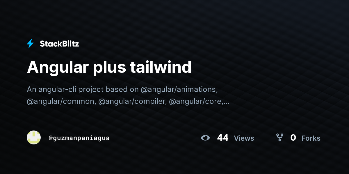 Angular plus tailwind - StackBlitz