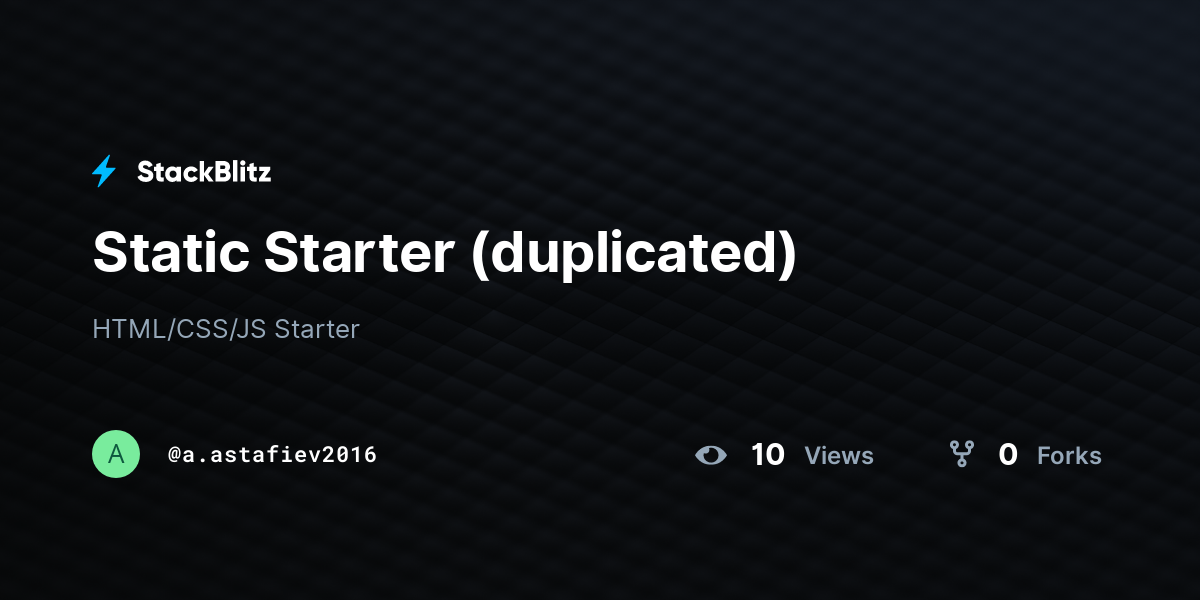 Static Starter (duplicated) - StackBlitz