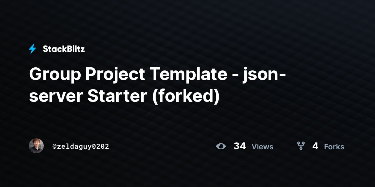 Group Project Template - json-server Starter (forked) - StackBlitz