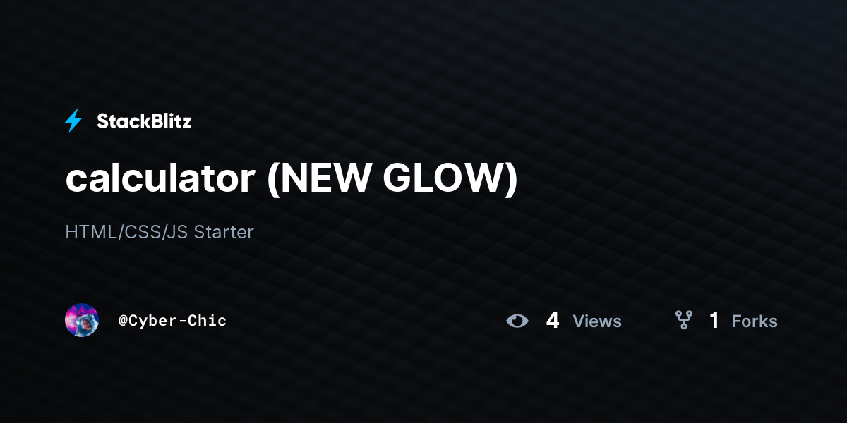 calculator (NEW GLOW) - StackBlitz