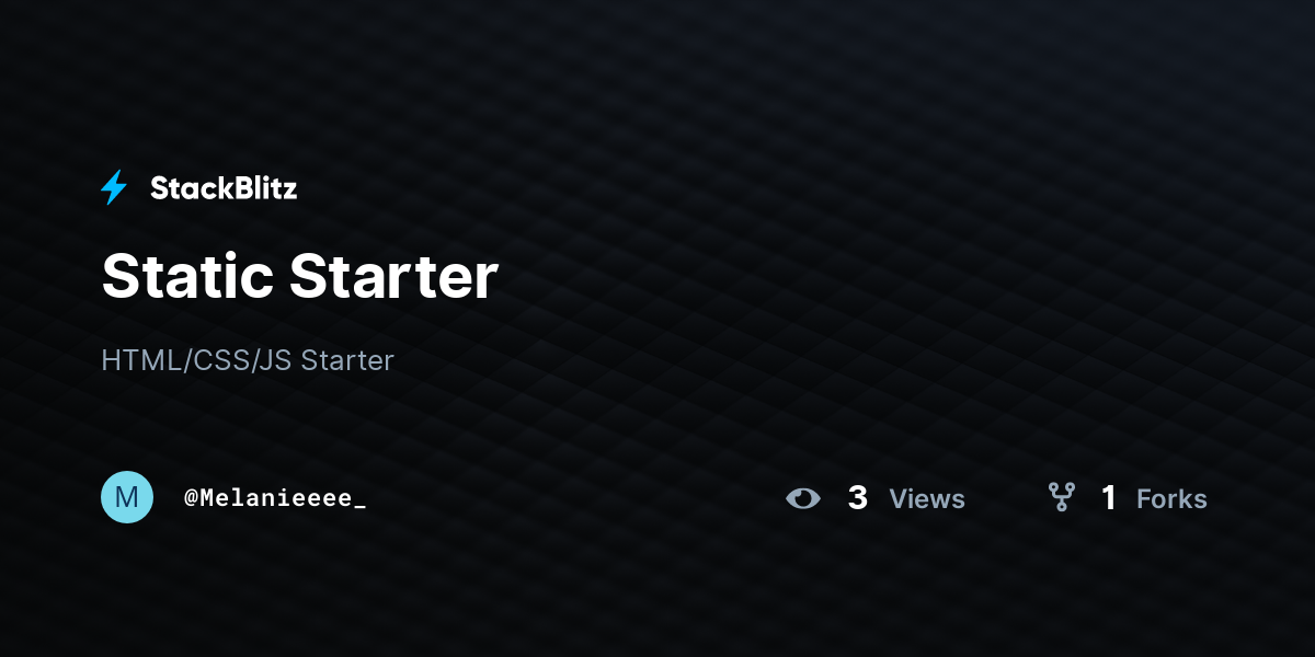 Static Starter - StackBlitz
