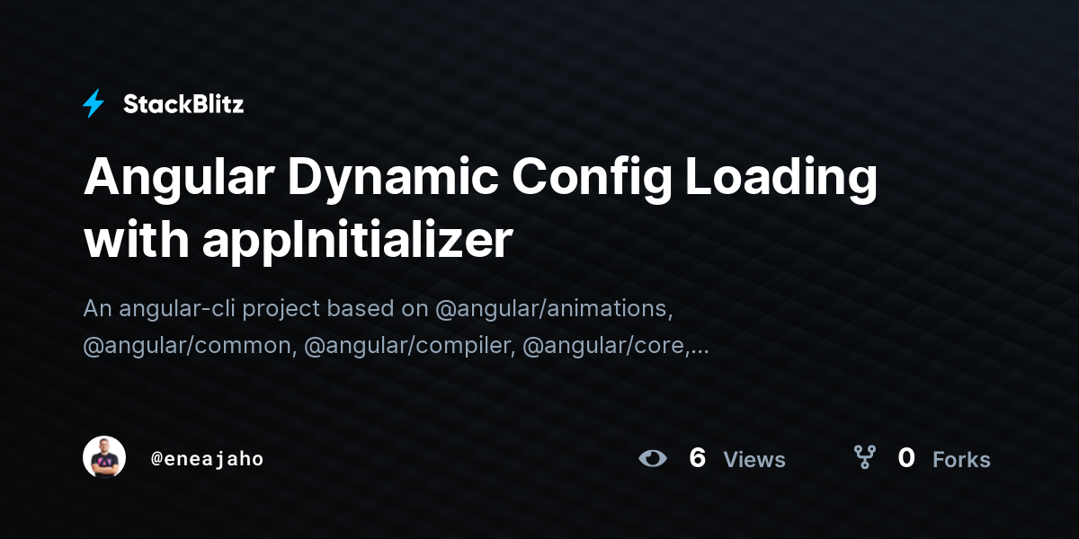 Angular Dynamic Config Loading with appInitializer - StackBlitz