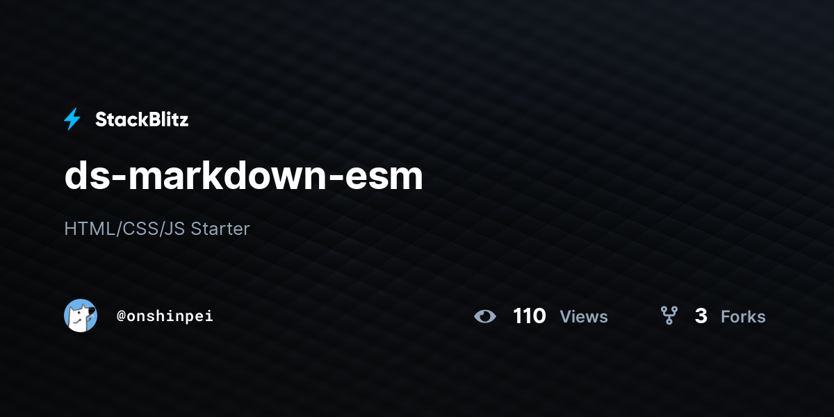 ds-markdown-esm - StackBlitz