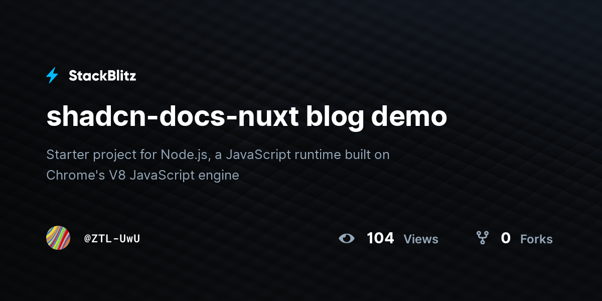shadcn-docs-nuxt blog demo - StackBlitz