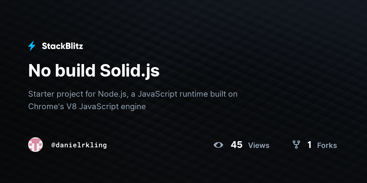 No build Solid.js - StackBlitz