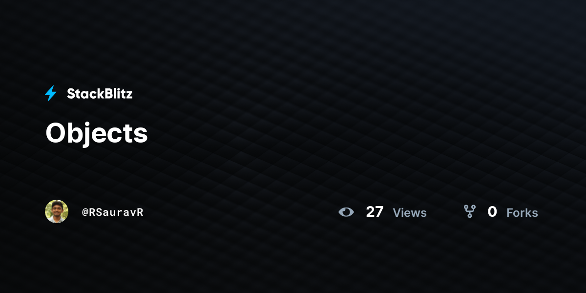 Objects - StackBlitz