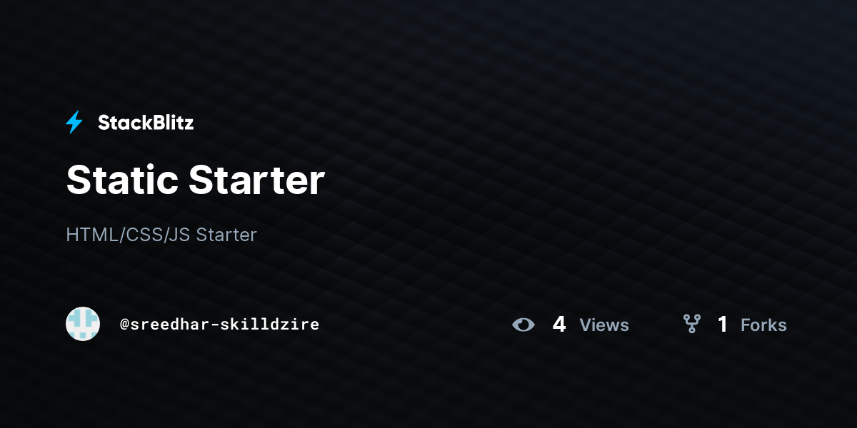 Static Starter - StackBlitz
