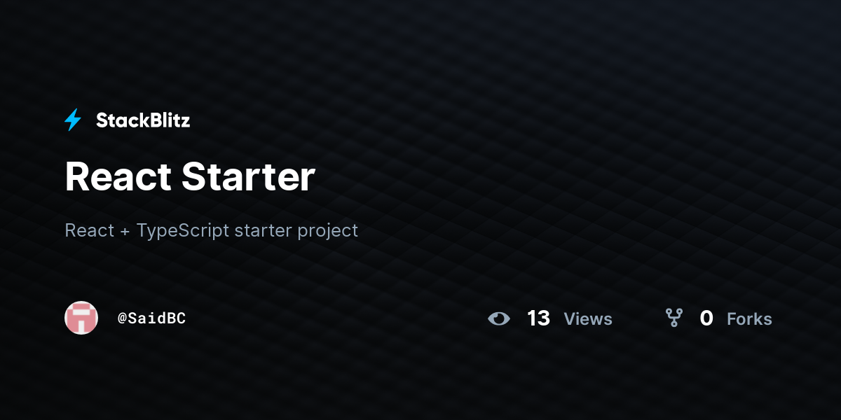 React Starter - StackBlitz