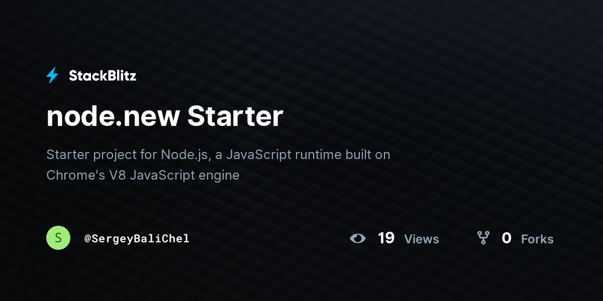 node.new Starter - StackBlitz