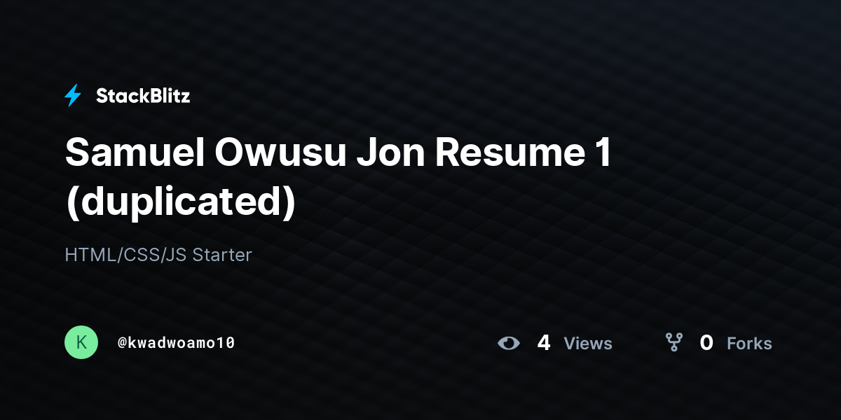 Samuel Owusu Jon Resume 1 (duplicated) - StackBlitz