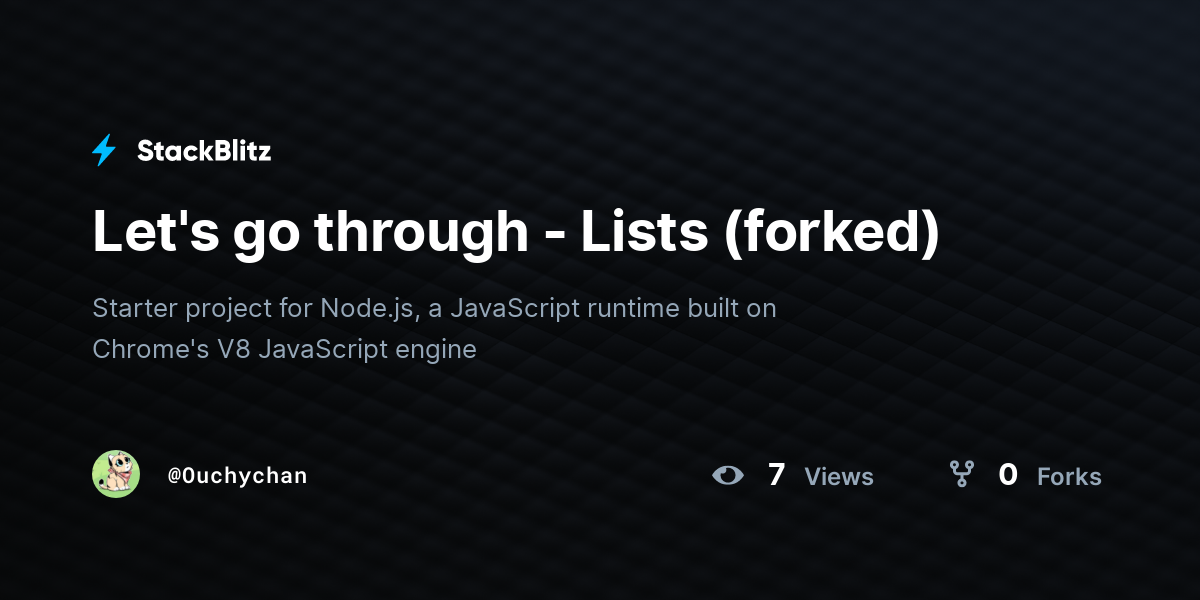 Let's go through - Lists (forked) - StackBlitz