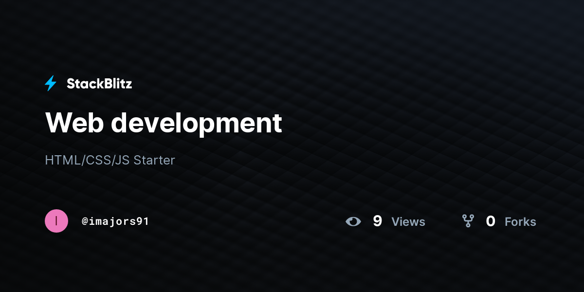 Web development - StackBlitz