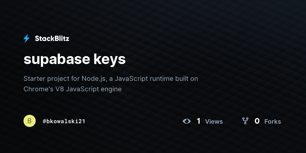 supabase keys - StackBlitz