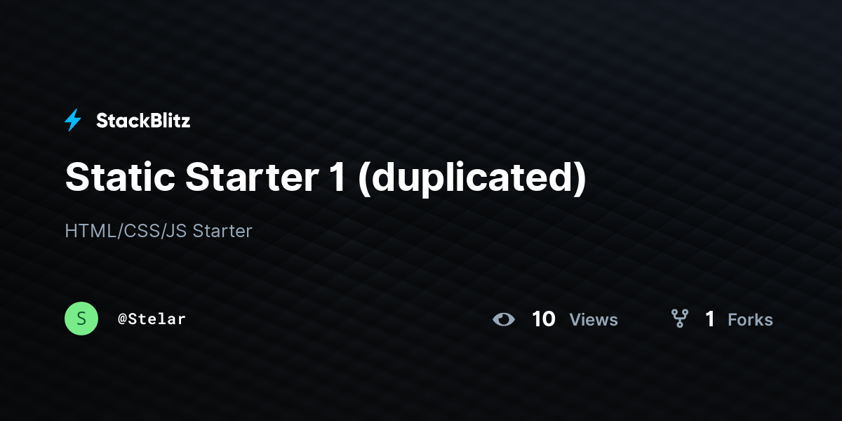 Static Starter 1 (duplicated) - StackBlitz