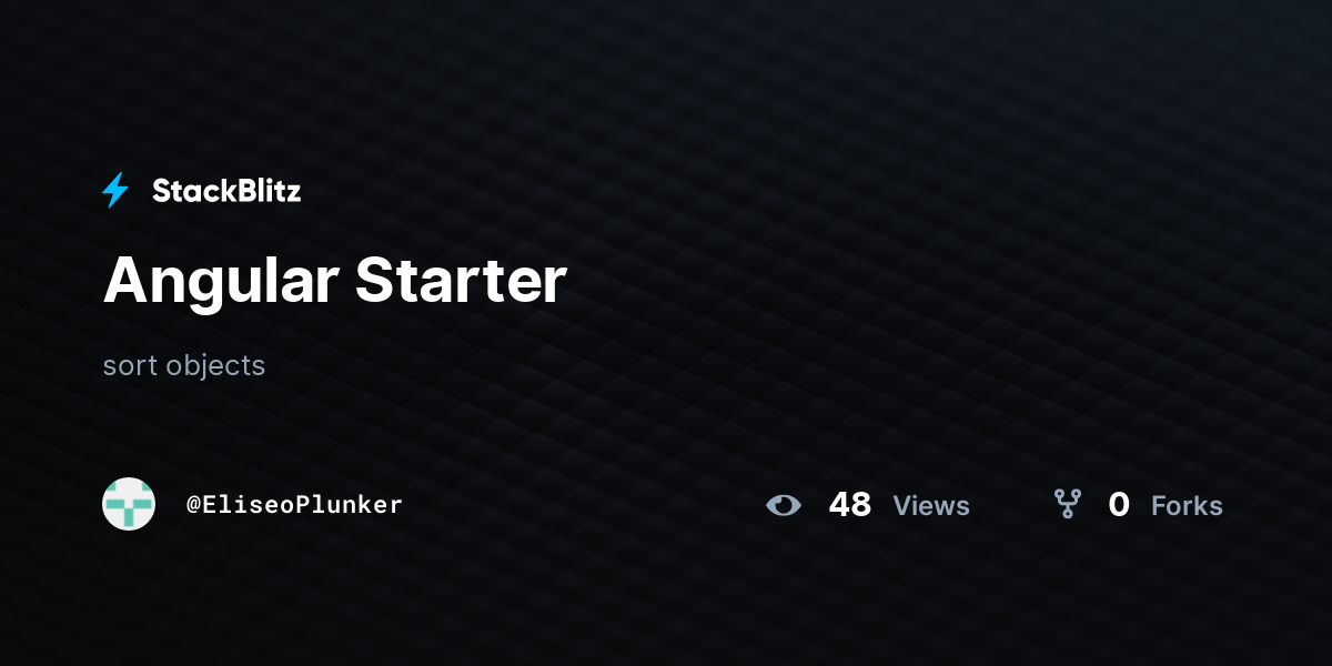 Angular Starter - StackBlitz