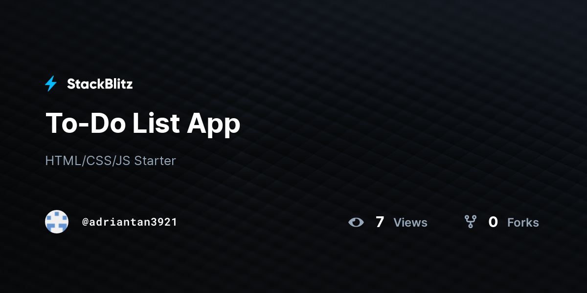 To-Do List App - StackBlitz